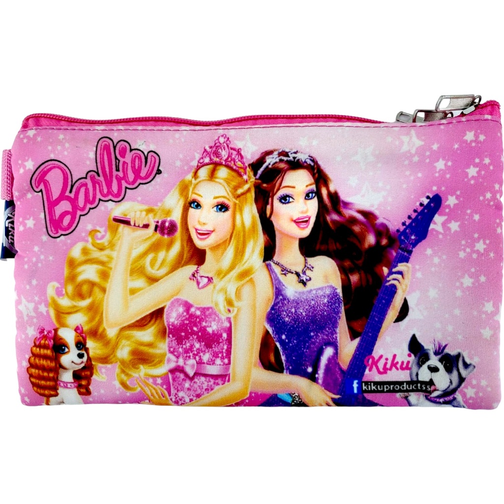 Barbie Triple Zipper Pencil Pouch - (Assorted Design) | Tariq Book Store